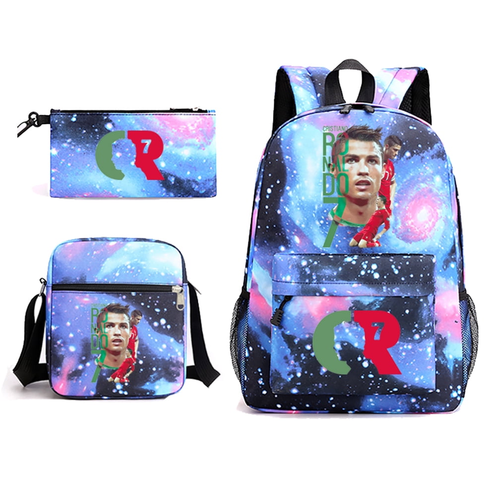 C-R7 Ronaldo Backpack Canvas Backpack Bag Rucksack Shoulder Bag Pencil ...