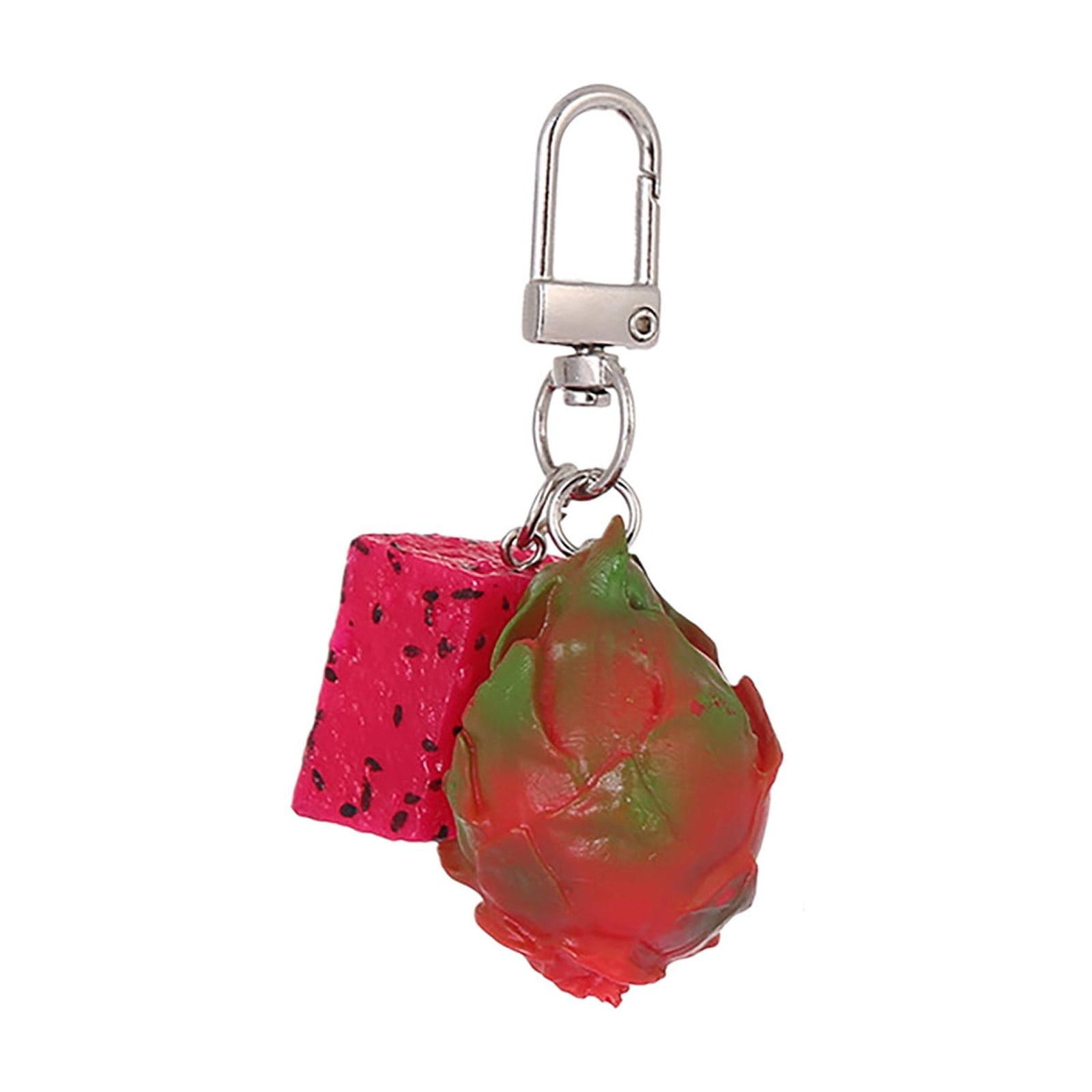 C Realistic Fruit Keychain Pitaya Design Cute Kawaii Novelty Key Ring ...