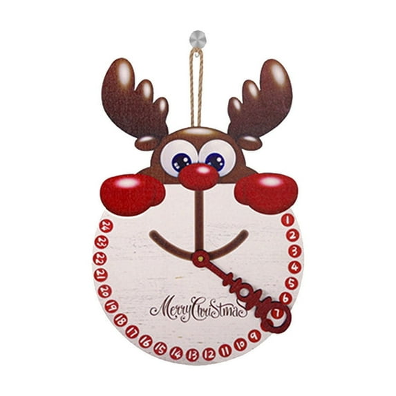 C Reindeer Design Wood Countdown Calendar Christmas Tree Hanging ...