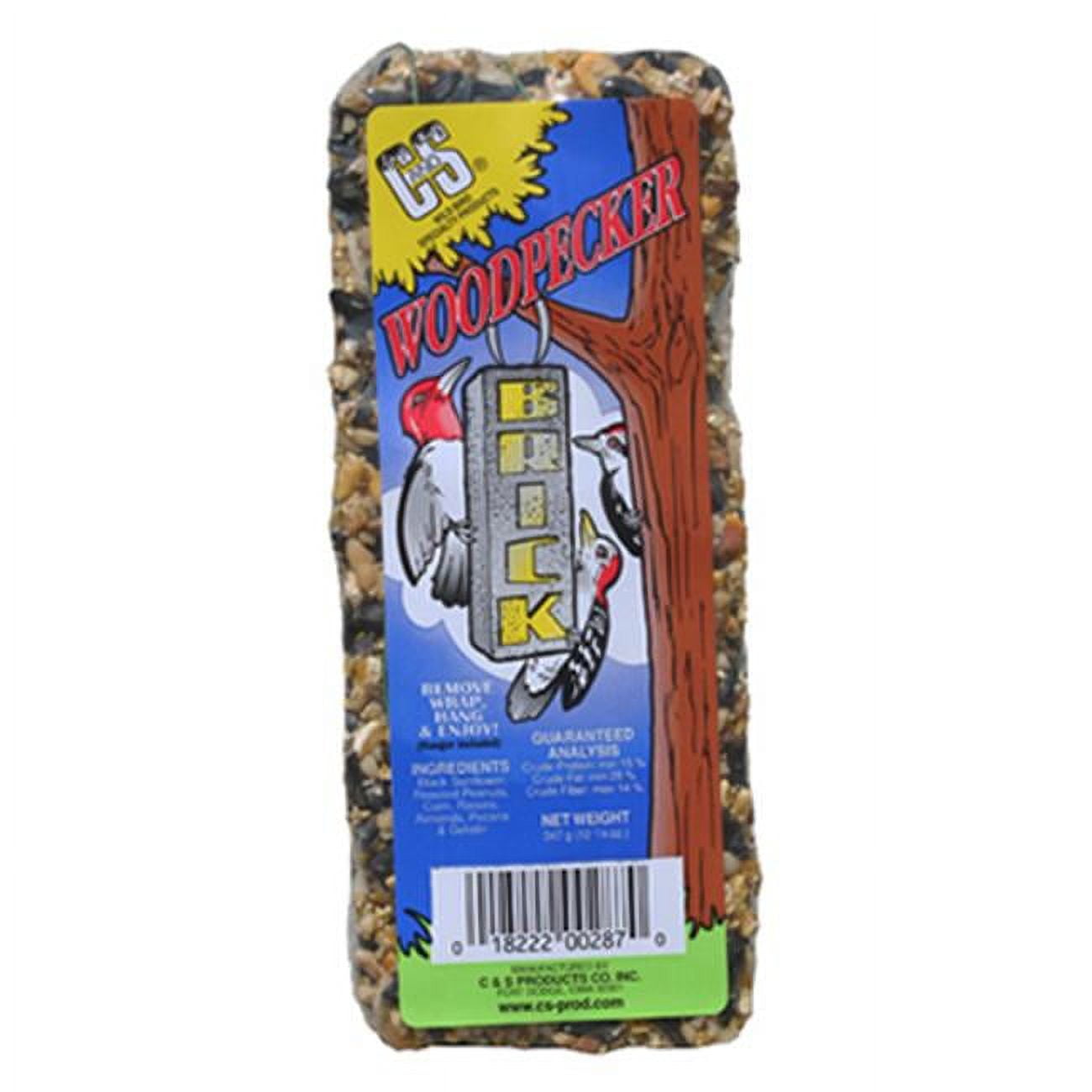 C & S 08287 12.25 oz. Woodpecker Bird Food Brick - Walmart.com