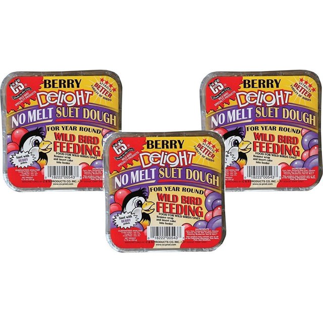 C&S 3 Pack Berry Delight No-Melt Suet Dough 11.75oz Each - Walmart.com
