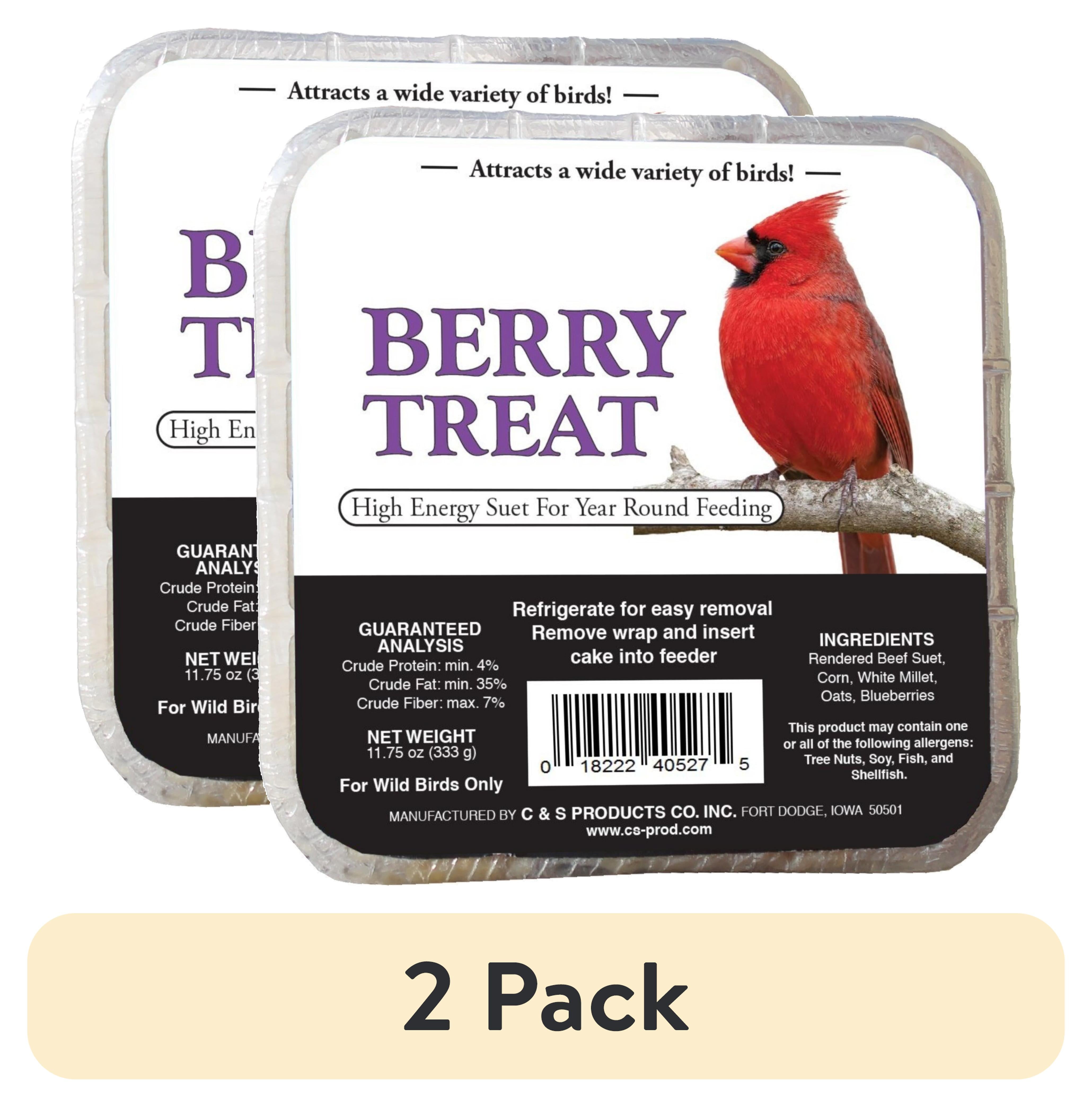 (2 pack) C&S Berry Treat Suet, 11.75 oz Cake, Wild Bird Food - Walmart.com