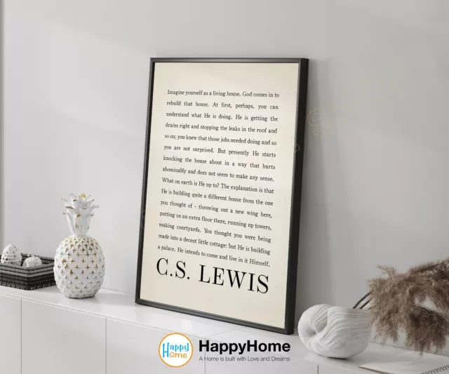 C.S. Lewis Quote Wall Art Imagine Yourself As A Living House Literary ...