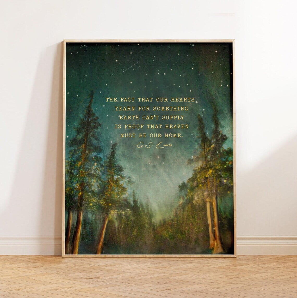 C.S. Lewis Quote Wall Print, Heaven Must Be Our Home, Christian Inspirational, Encouraging Art ...