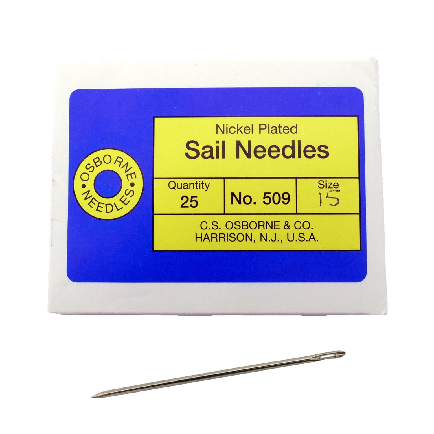C.S. Osborne Pack Of 25 Triangular Point Sail Needles #509, Size 15 ...