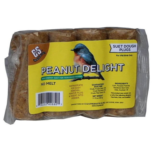 C&S Peanut Delight No Melt Suet Plugs, 12 oz, Wild Bird Food - Walmart.com