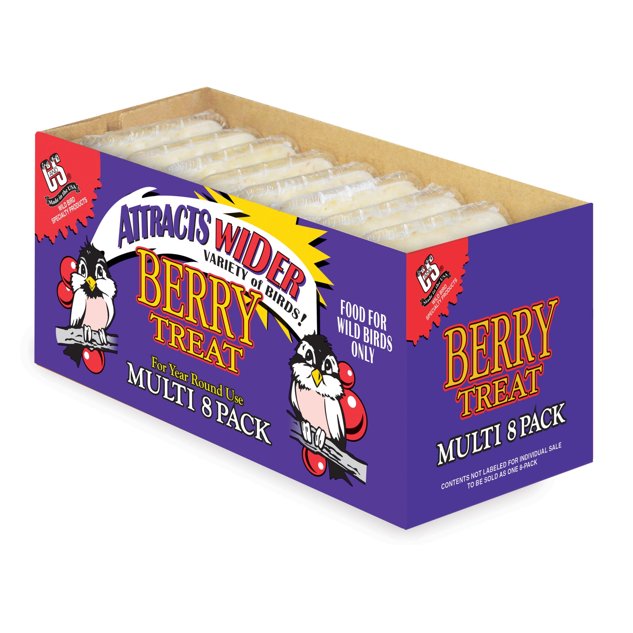 C & S Products Berry Suet Treat 11.75 Ounce 8 Pack for Wild Birds with ...