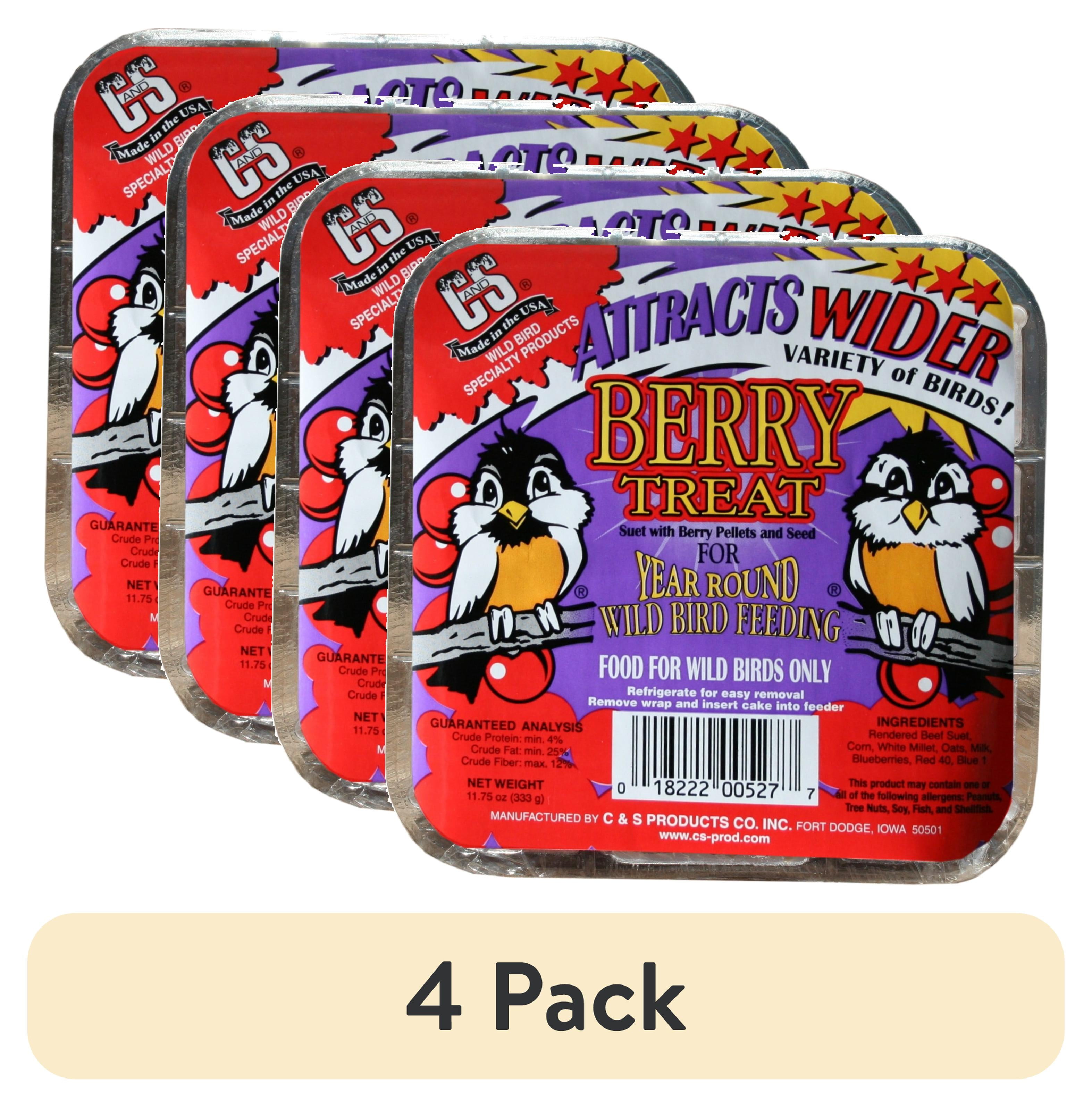 (4 pack) C&S Berry Suet Treat, for Wild Birds, 11.75 Ounces - Walmart.com