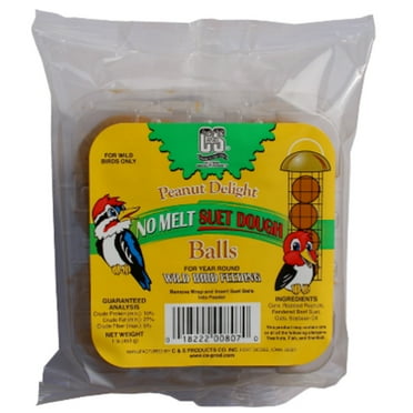(2 pack) C&S Peanut Delight No Melt Suet Dough Log Ready to Use 1 Pound ...