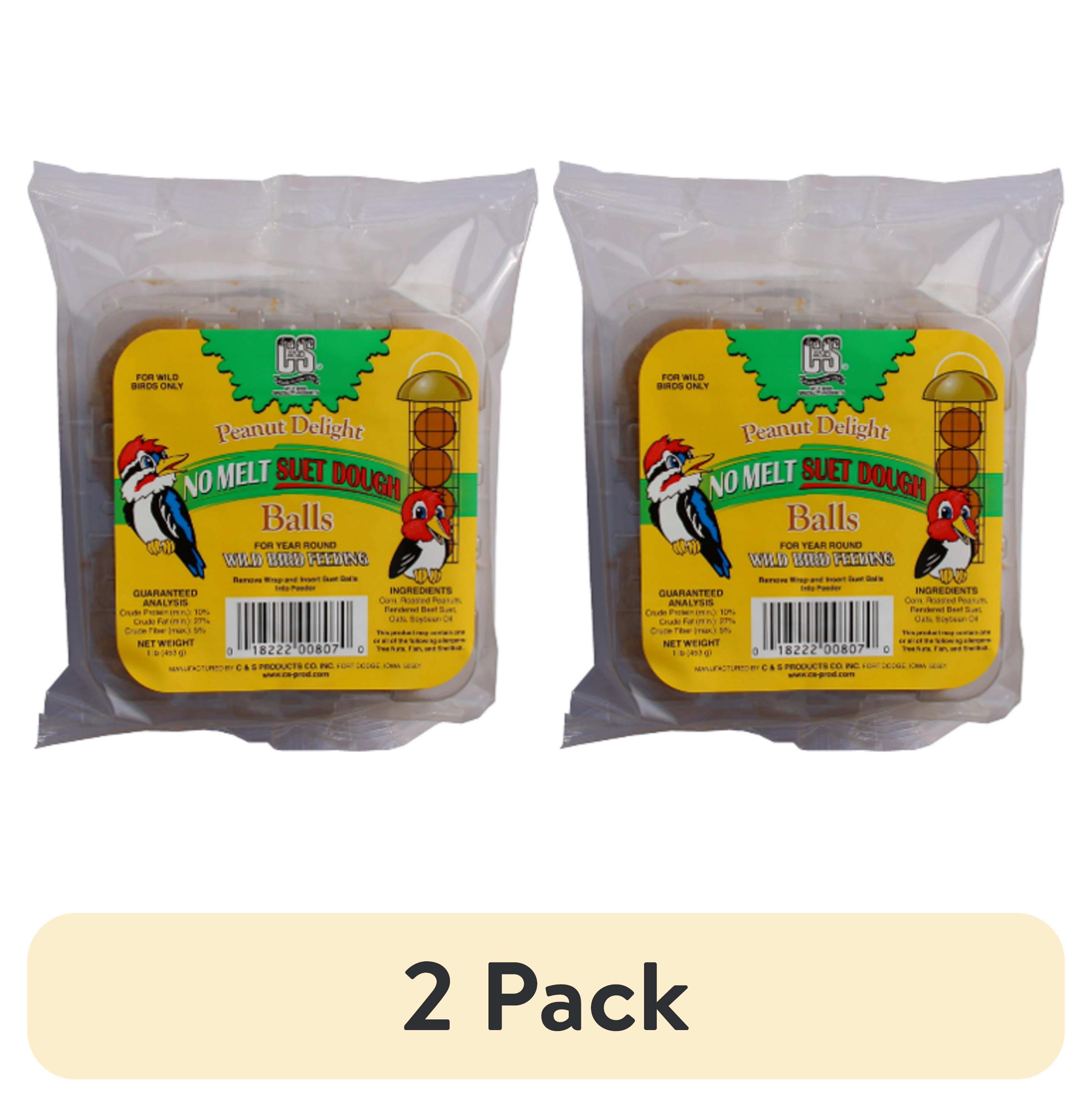(2 pack) C&S Peanut Delight No Melt Suet Dough Balls 4 Count - Walmart.com
