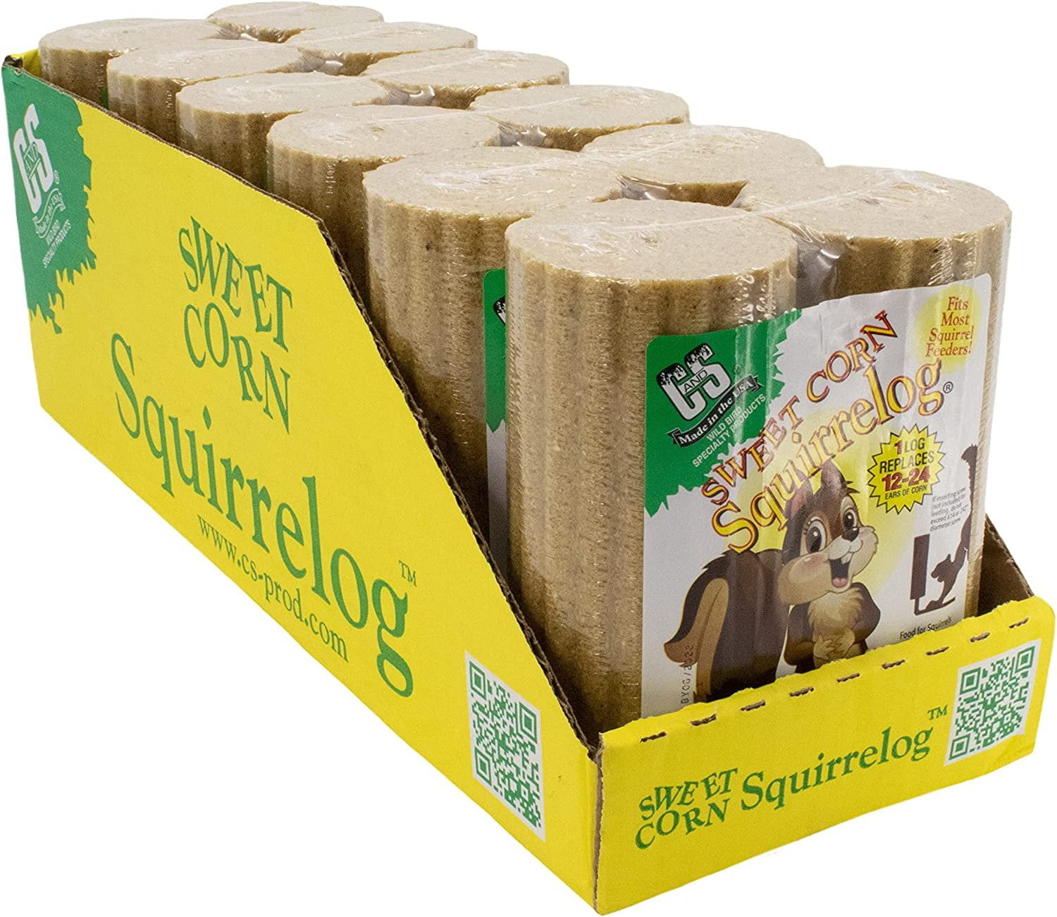 C & S Products Sweet Corn Squirrelog, 6-Pack Refill, 100% Edible ...