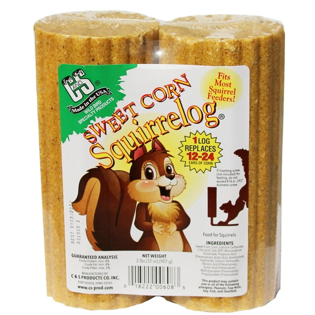 C & S Products Yellow Sweet Corn Squirrel Food Log, 2 lb., 1 Pack ...