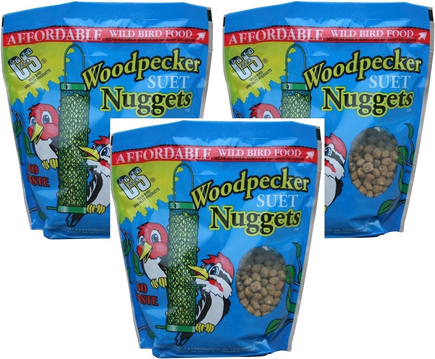 C&S Woodpecker Suet Nuggets Pack of 3 - Walmart.com