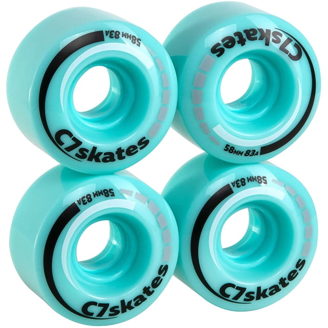 C SEVEN C7skates 83A PU 58x33mm Quad Roller Skate Wheels (Aquamarine ...
