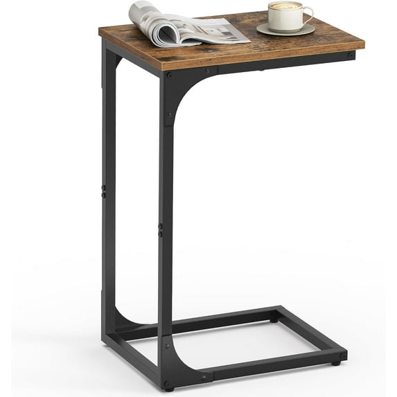 C-Sd End Table, Small Side Table for Couch, Sofa Table with Metal Frame ...