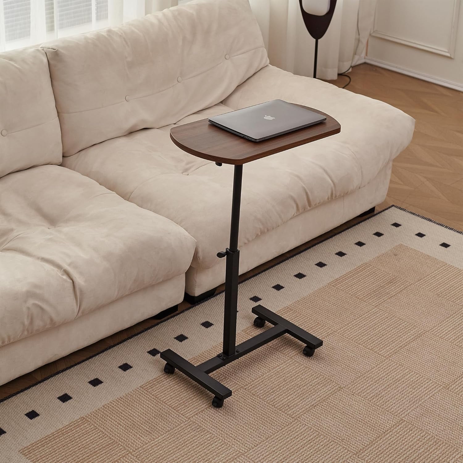 C Shape End Table Adjustable Height, Small Couch Arm Tray Side Tables ...