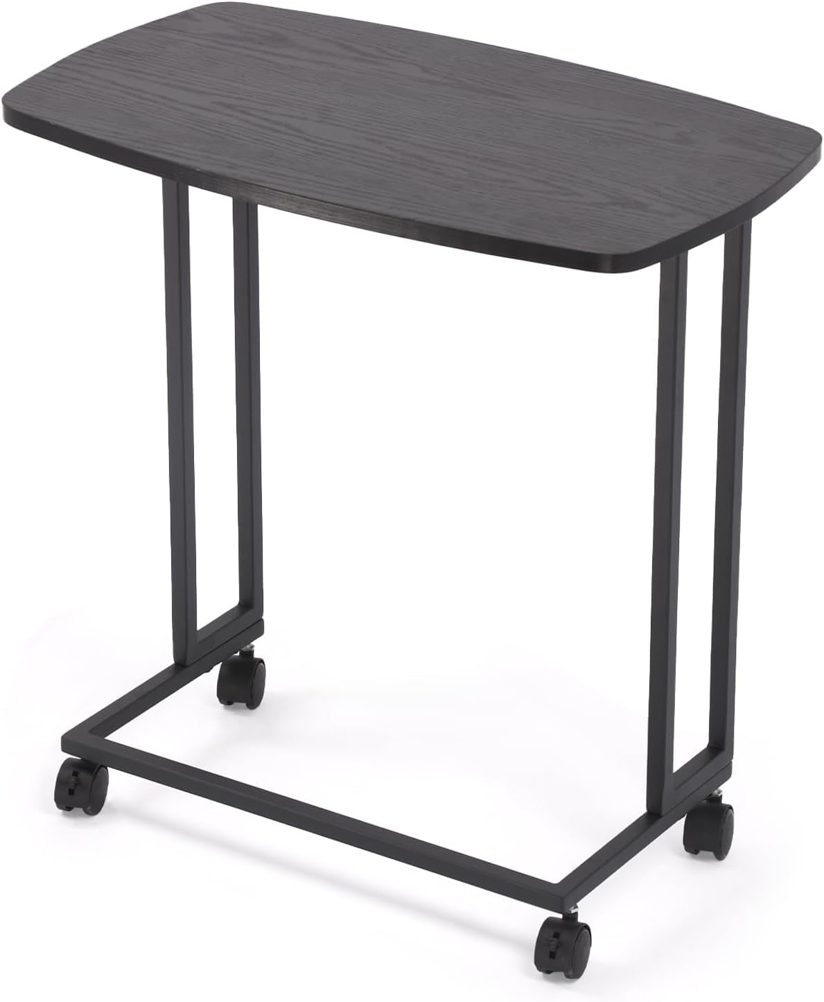 C Shape End Tables,TV Tray Couch Table with Removable Wheels,Metal ...