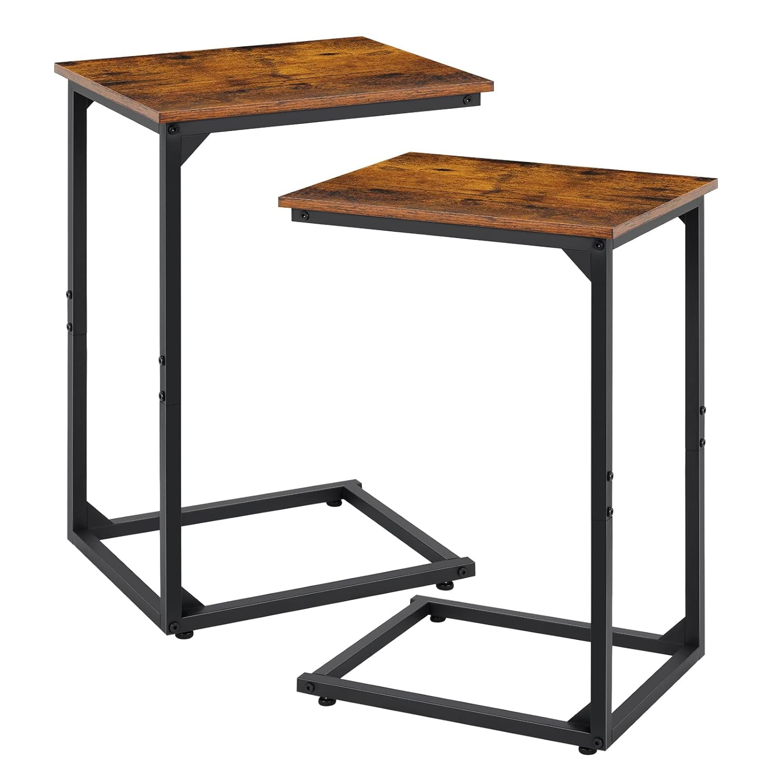 TUOREN C Shape Side Table Set of 2, Portable Laptop Table, Sofa Side ...