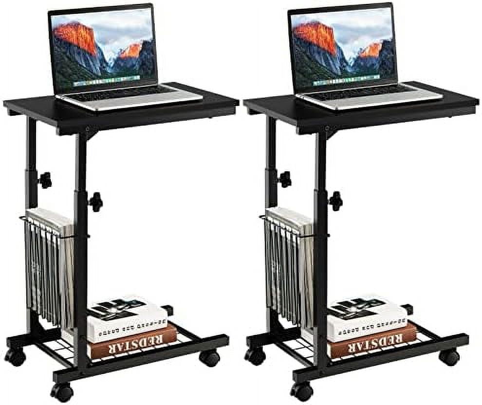 C-Shape Sofa Adjustable End with Basket Rolling Overbed Couch Compact ...