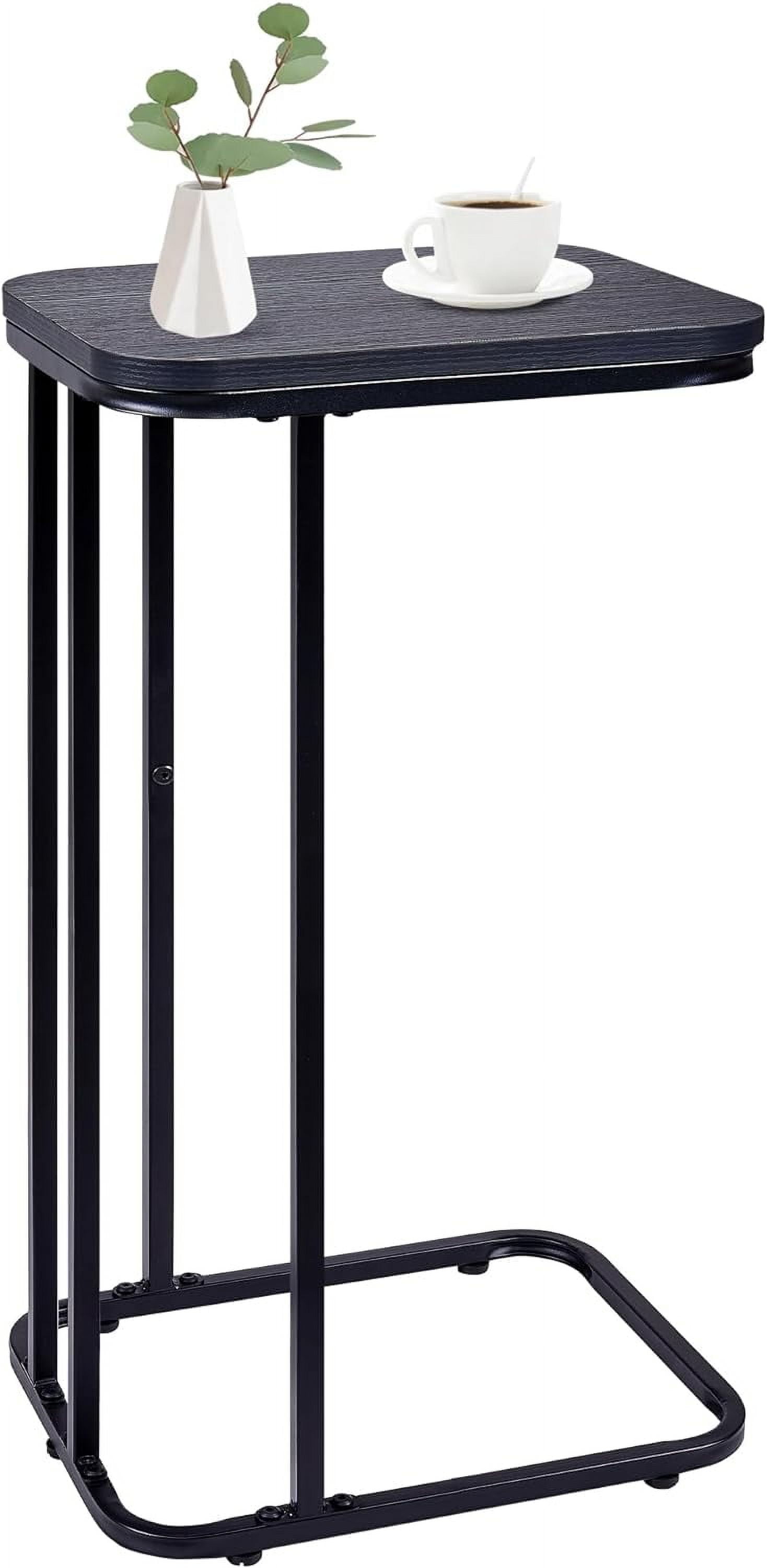 C Shaped End Table, 27 Inches High Small Side Table for Sofa and Bed ...