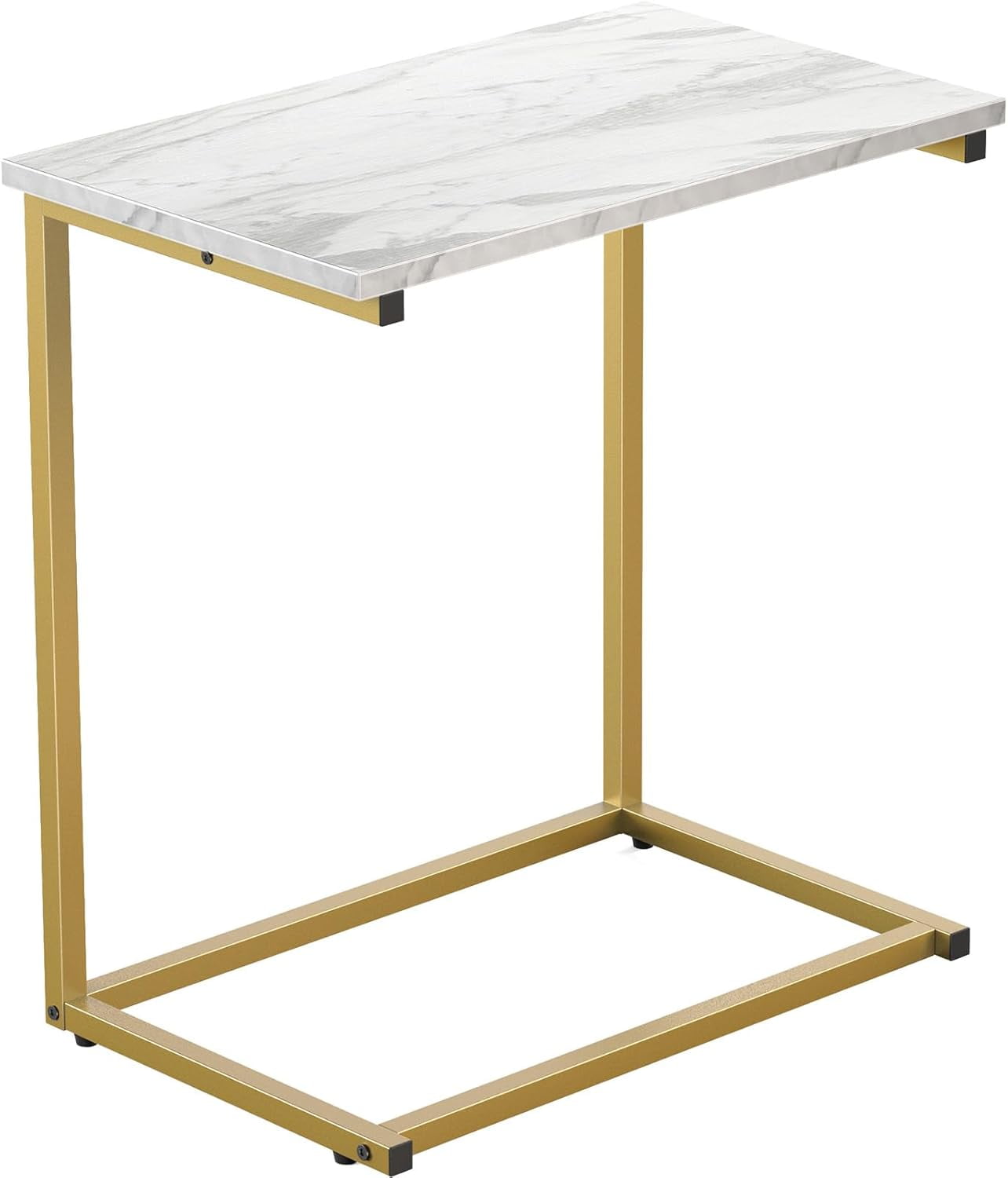 C Shaped End Table 27 inches High, Side Table for Couch Slide Under, C ...