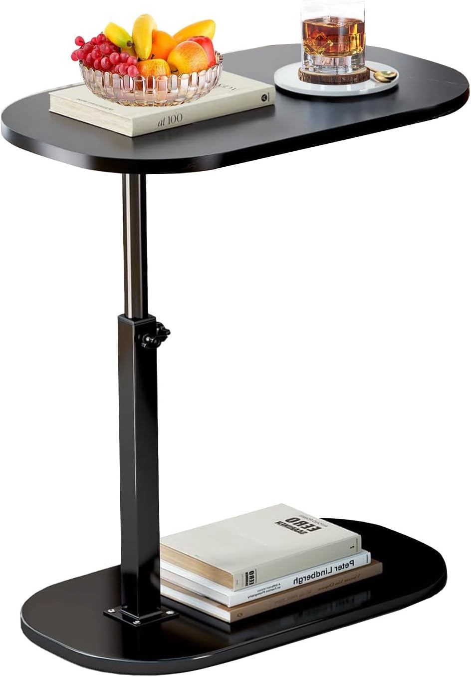 C Shaped End Table, Adjustable Height Couch Side Table, Horizontal 360 ...