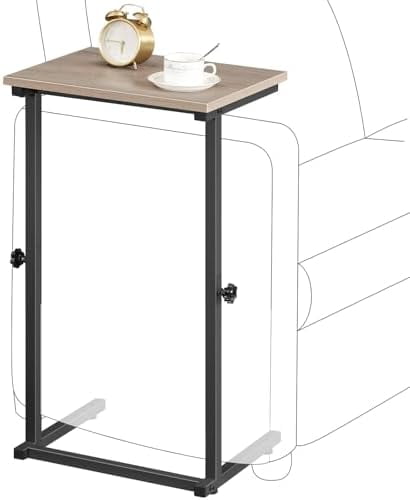 C Shaped End Table, Adjustable Height Side Table for Sofa, Couch Table ...