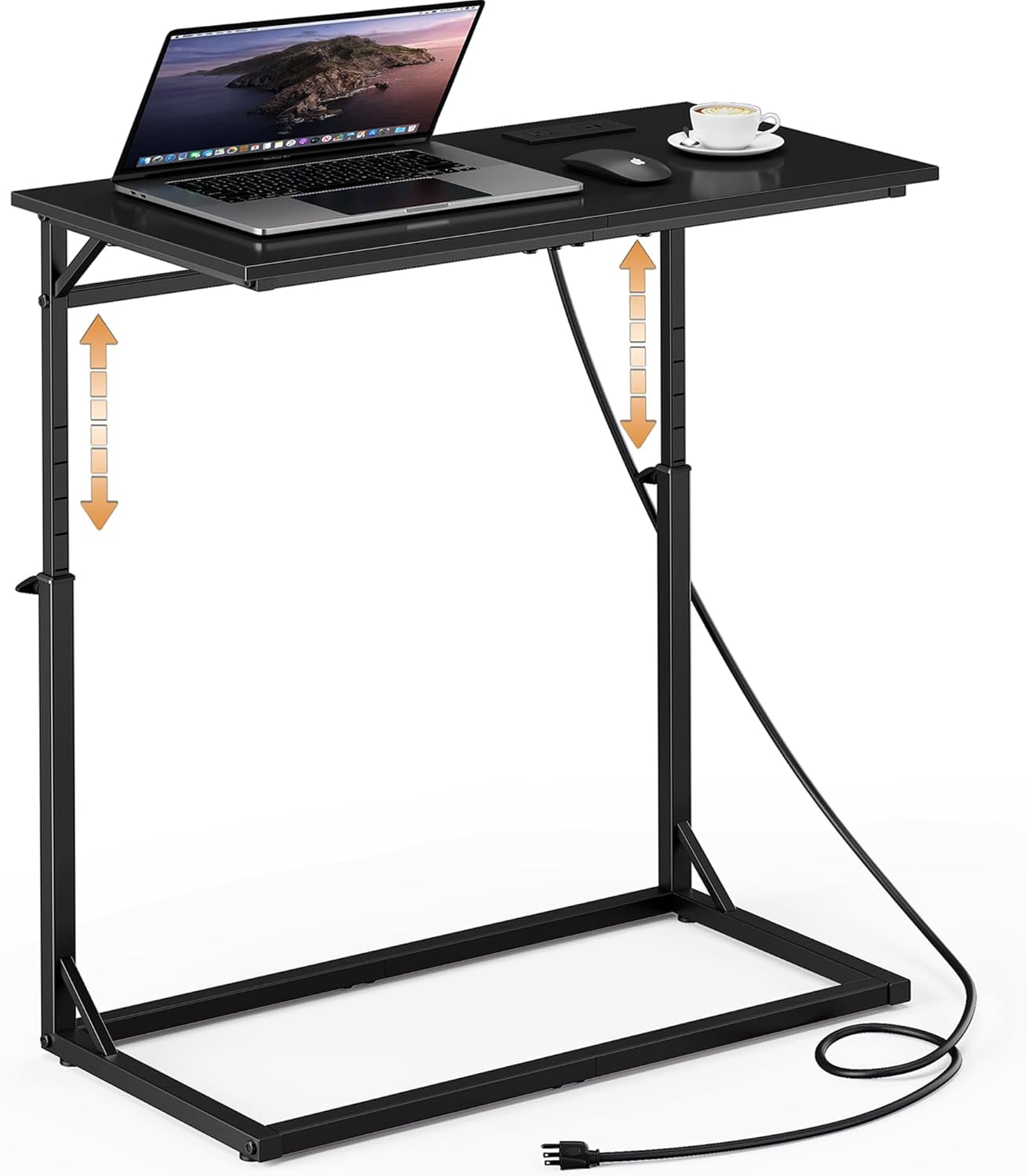 C Shaped End Table with Charging Station C-Table End Table Adjustable ...