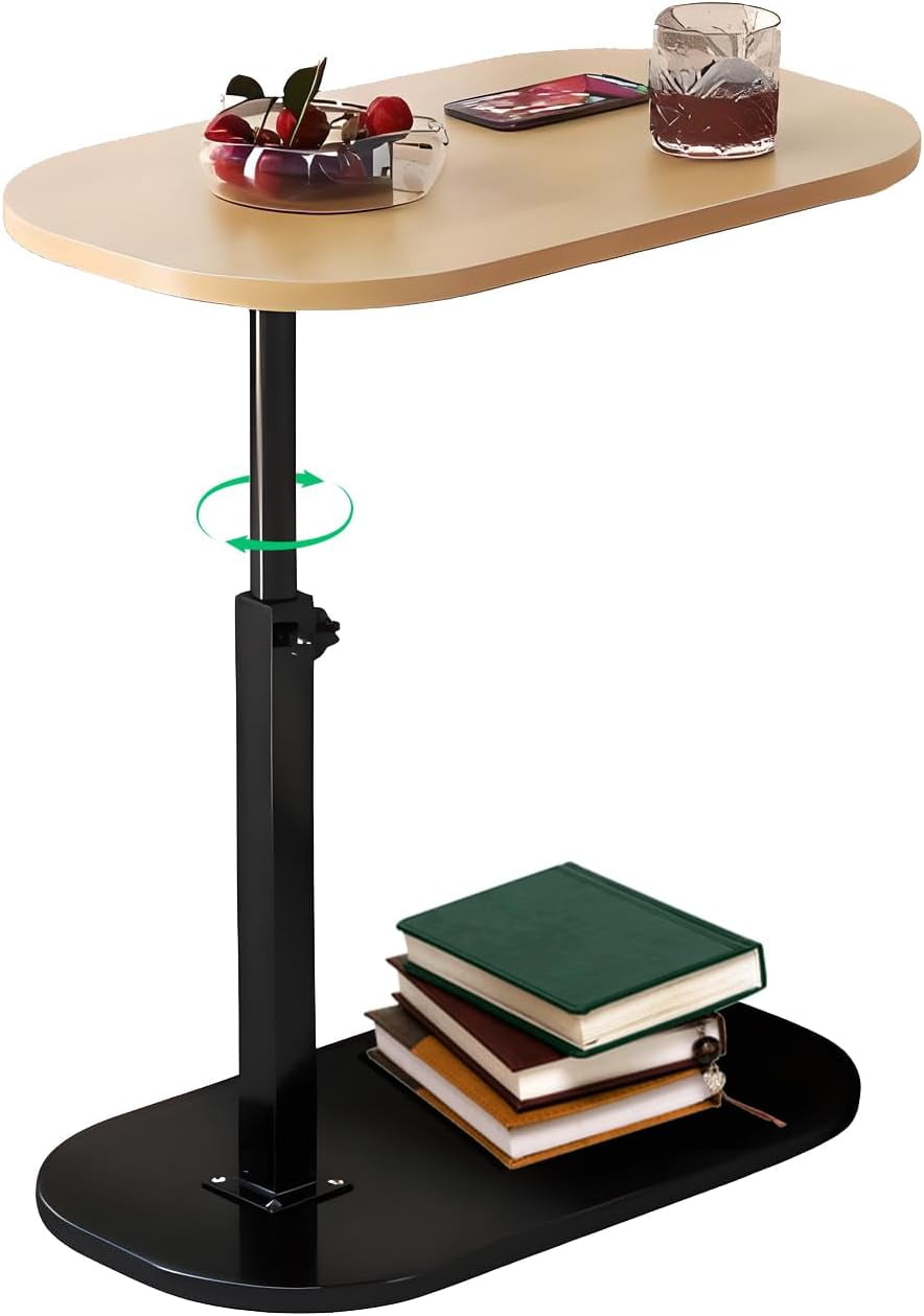 C Shaped End Table for Couch, C Table End Table with Adjustable Height ...