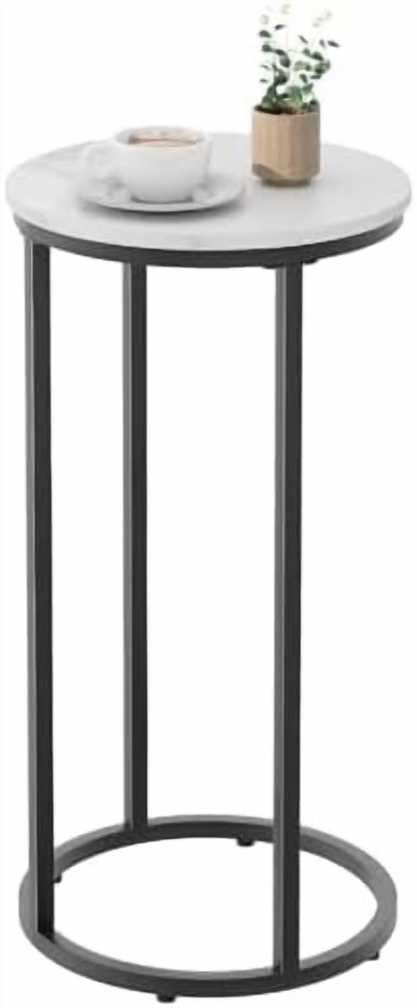 C Shaped End Table, Couch Side Tables for Living Room, Round Sofa End ...