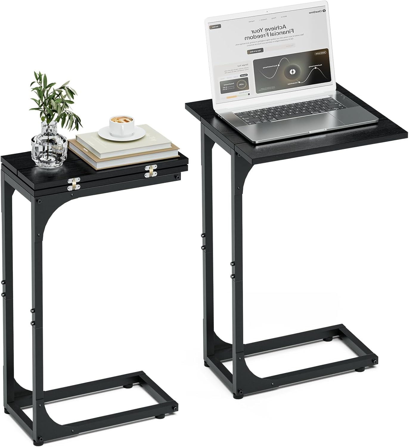 C-Shaped End Table for Couch - Slim Side Tables for Small Spaces ...