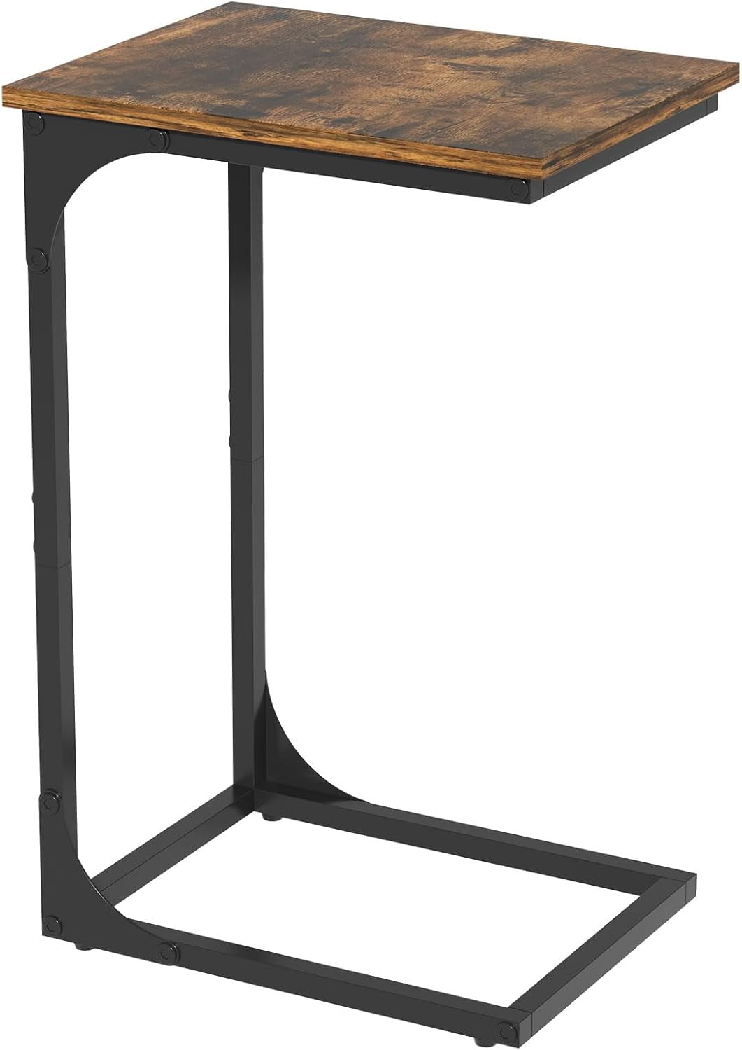 C-Shaped End Table, Metal Frame Side Table Slide Under Sofa, C Shaped ...