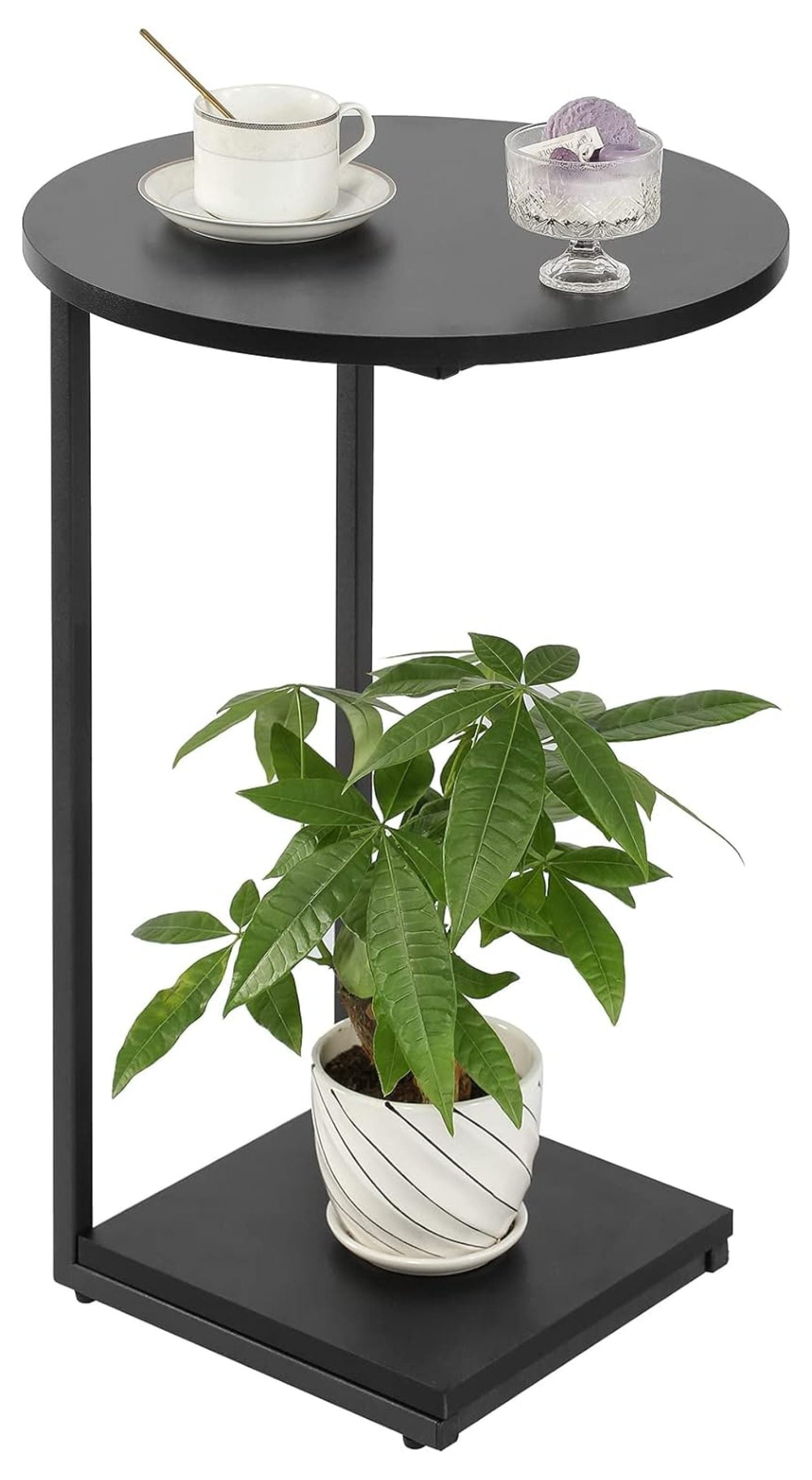 C Shaped End Table,Round C Table,Snack Side Table for Sofa and Bed ...