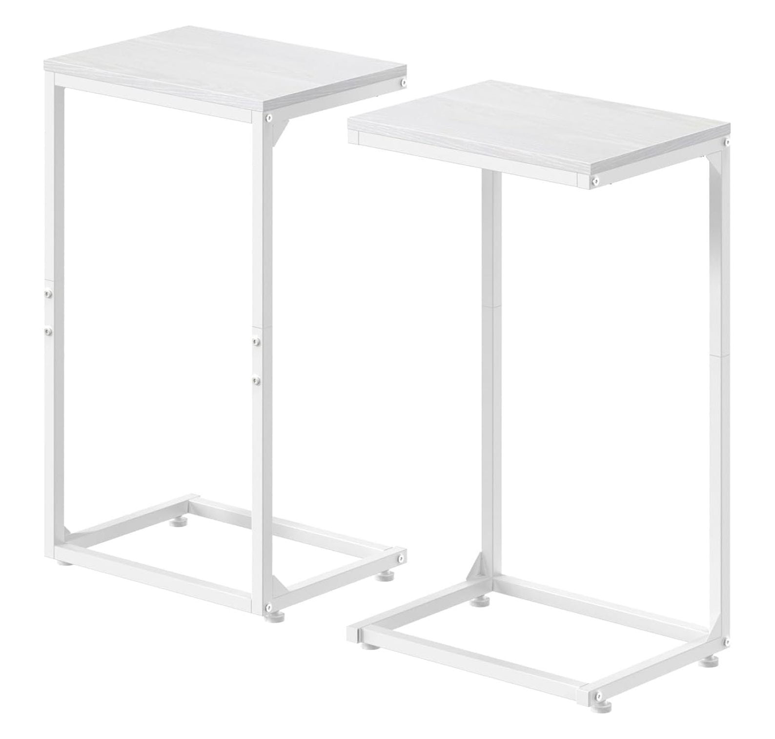 C Shaped End Table Set Of 2c Table End Table Slide Under Sofa Table Small Side Table For