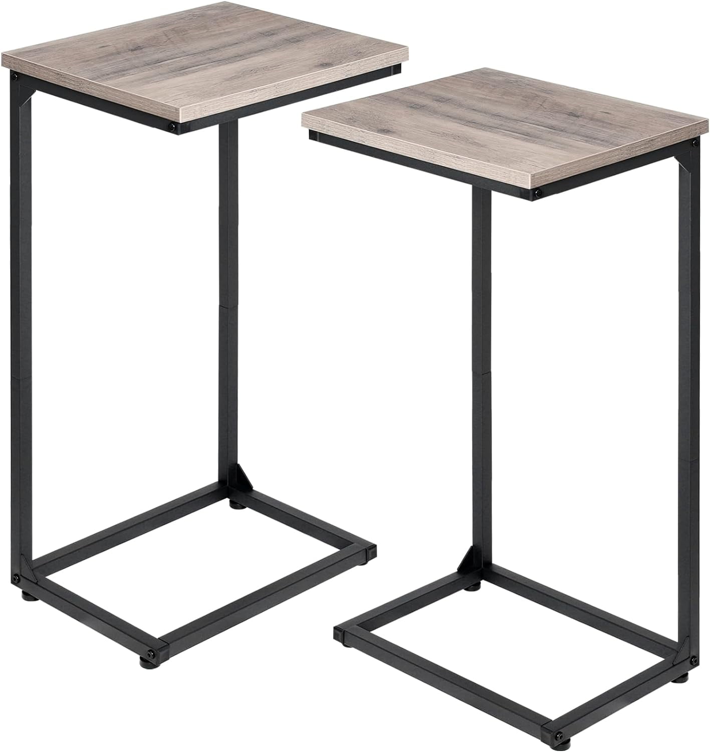 C Shaped End Table Set of 2, Couch Tables That Slide Under, TV Trays ...