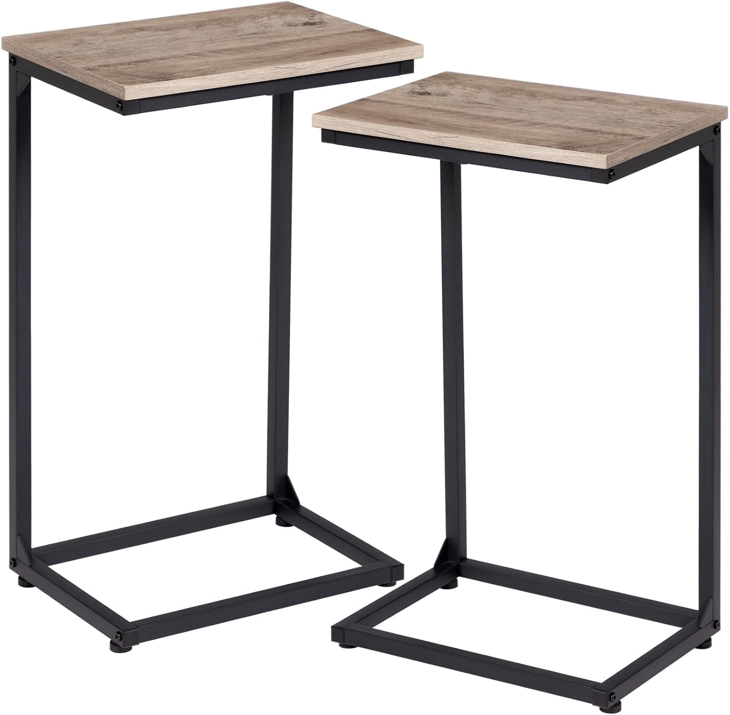 C Shaped End Table Set of 2, Couch Tables That Slide Under, TV Trays ...