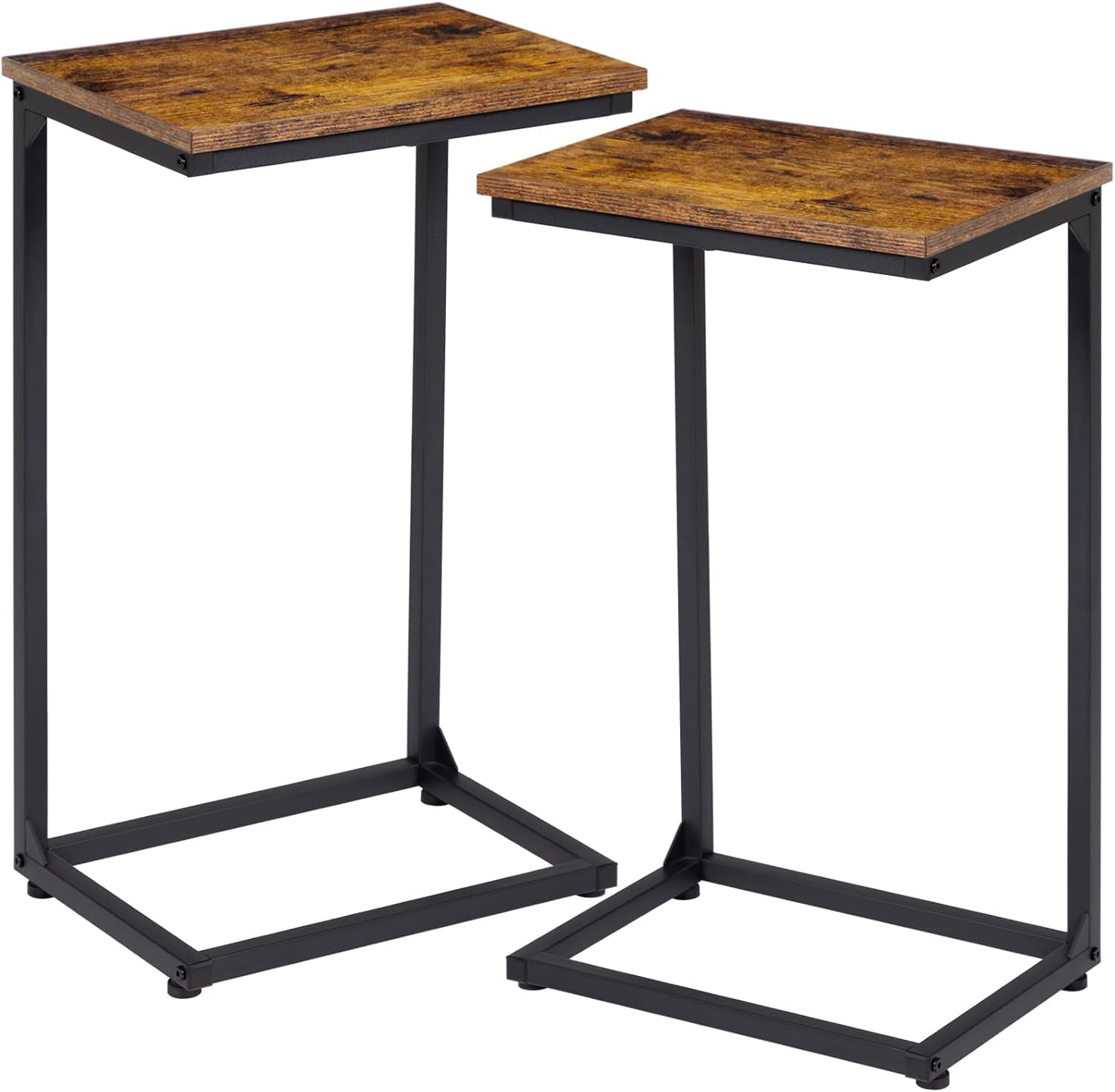 C Shaped End Table Set of 2, Couch Tables That Slide Under, TV Trays ...