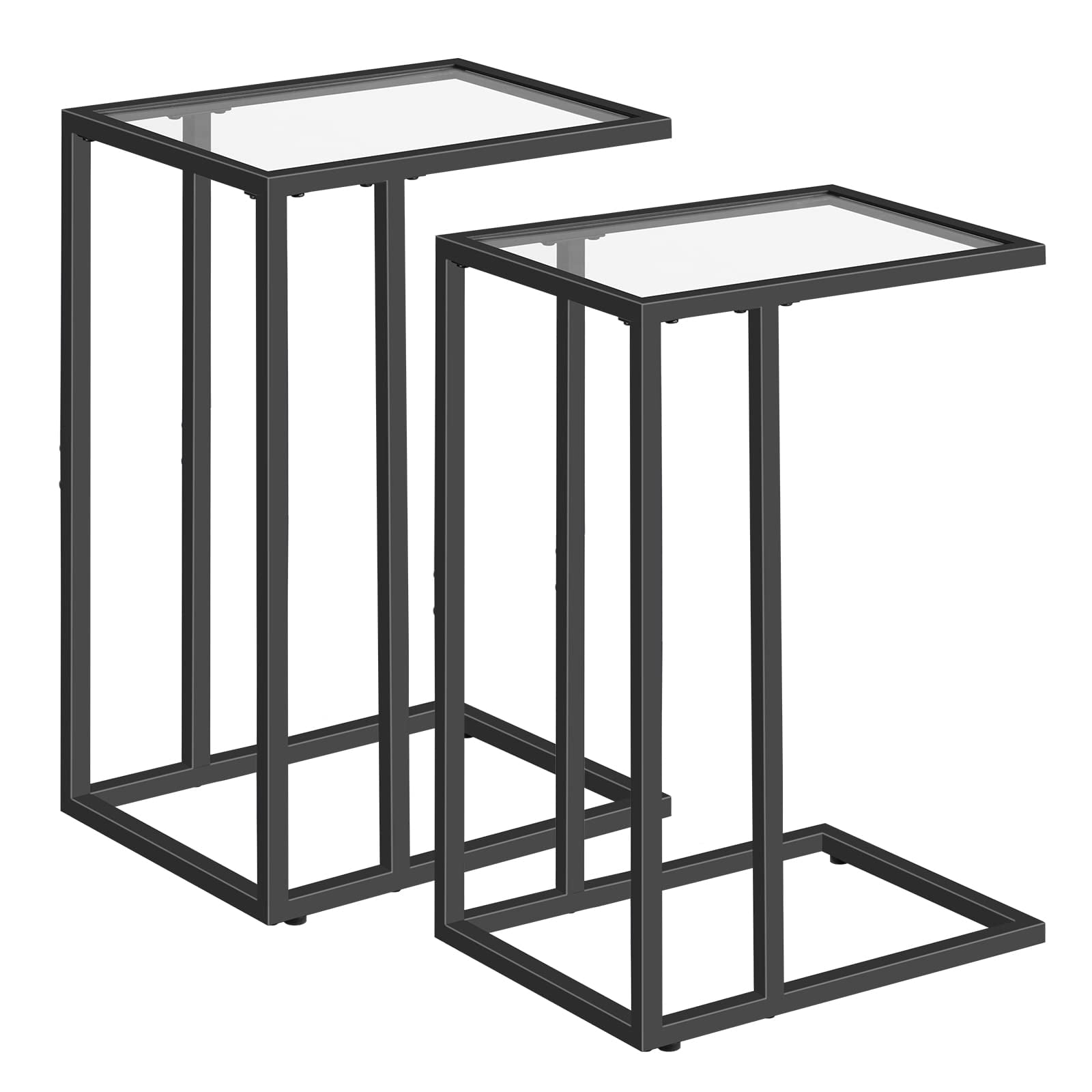 C Shaped End Table Set of 2, Modern Side Tables for Sofa, Small Space ...