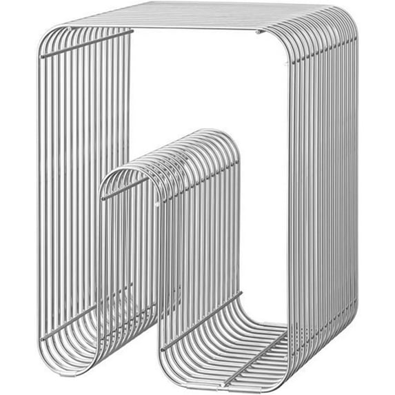 C Shaped End Table Set of 2, Side Table for Couch Slide Under, C Table ...