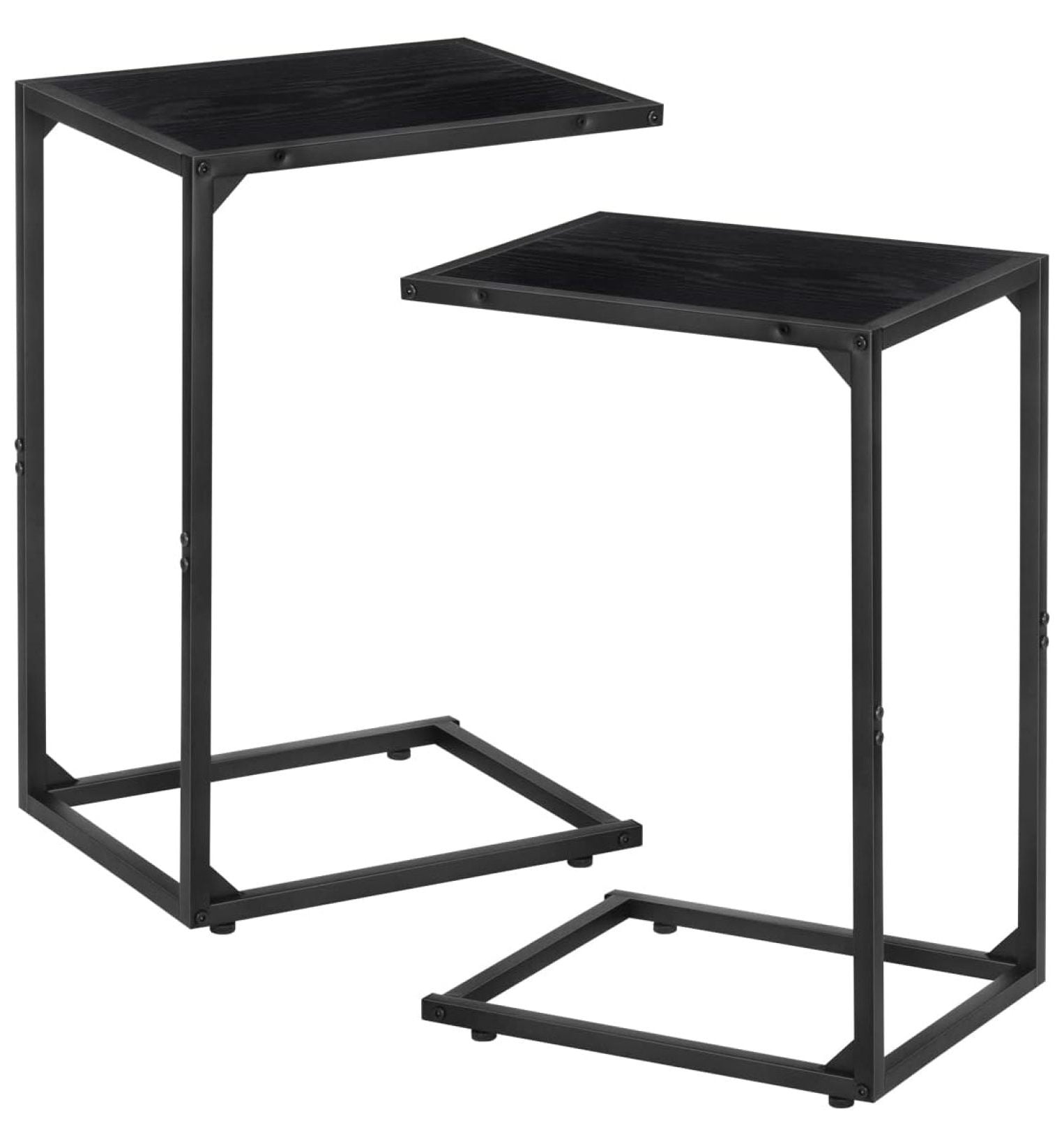 C Shaped End Table Set of 2, Snack Side Table, C Tables for Couch ...