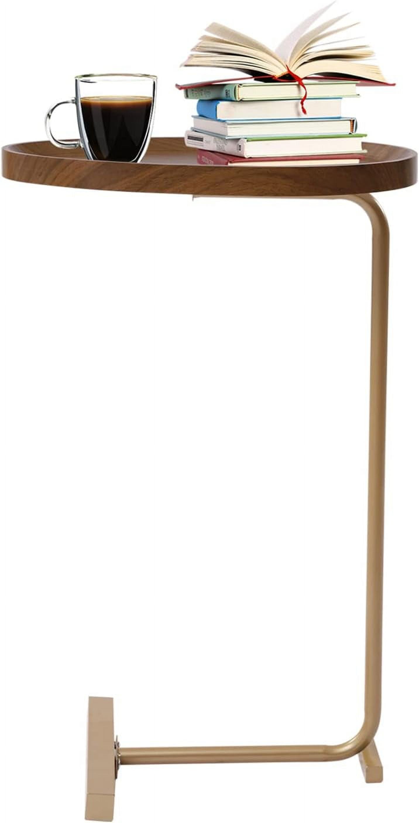 C Shaped End Table, Side Table for Couch and Bed, C Couch Rustic Snack ...