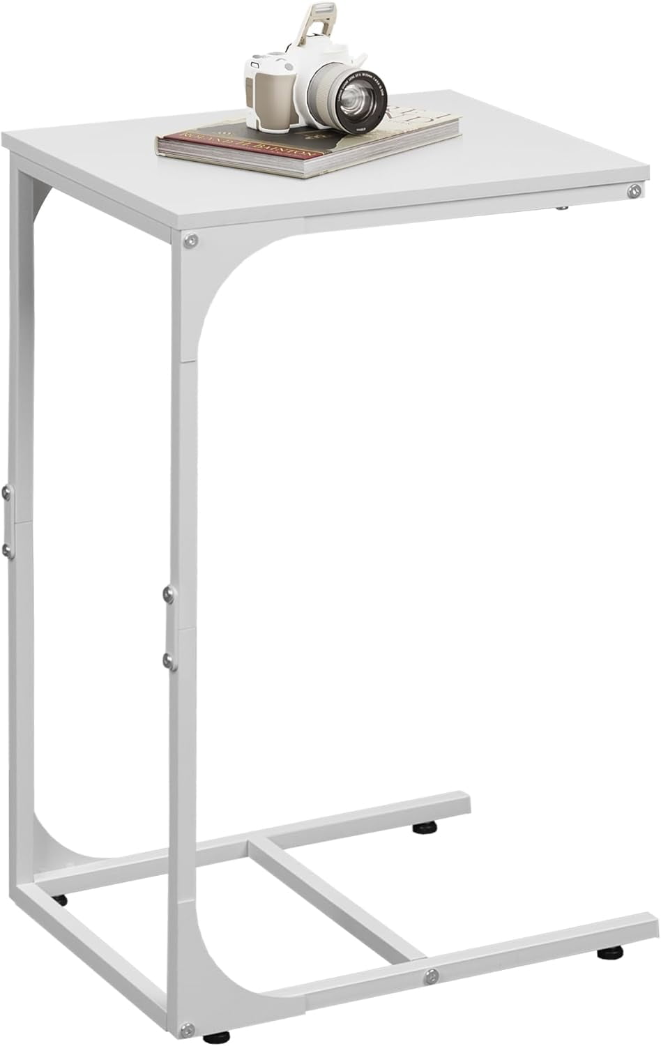 C Shaped End Table, Small Couch Side Tables with Metal Frame, Sofa Table TV Tray for Living Room ...