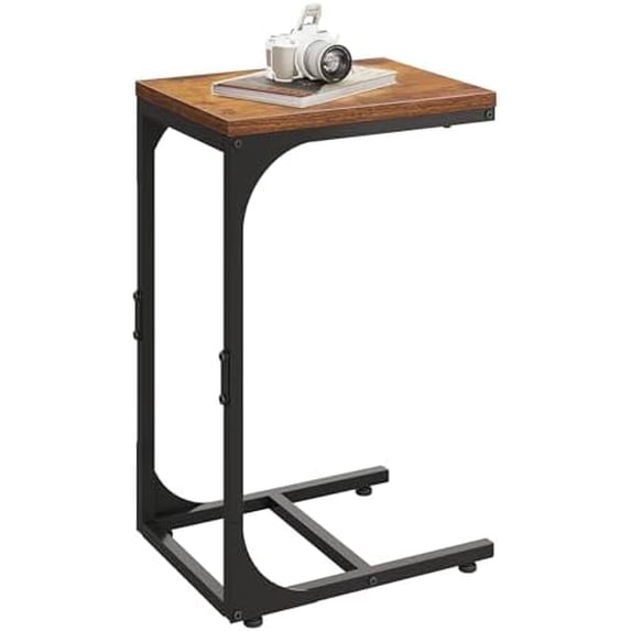 C Shaped End Table, Small Couch Side Tables with Metal Frame That Slide ...