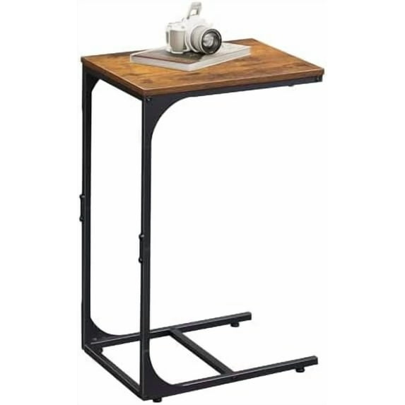 C Shaped End Table, Small Couch Side Tables with Metal Frame That Slide ...