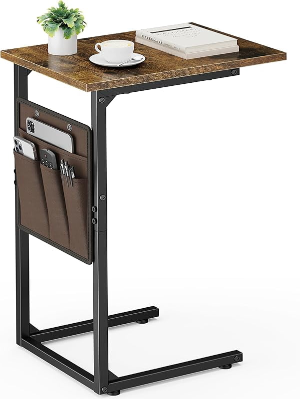 C Shaped End Table, Small Side Table for Couch, Couch Side Table C ...