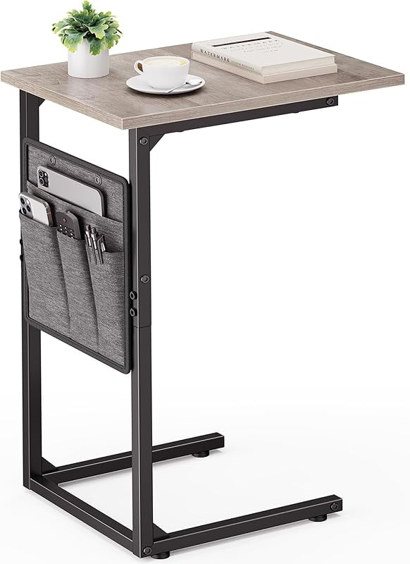 C Shaped End Table, Small Side Table for Couch, Couch Side Table C ...