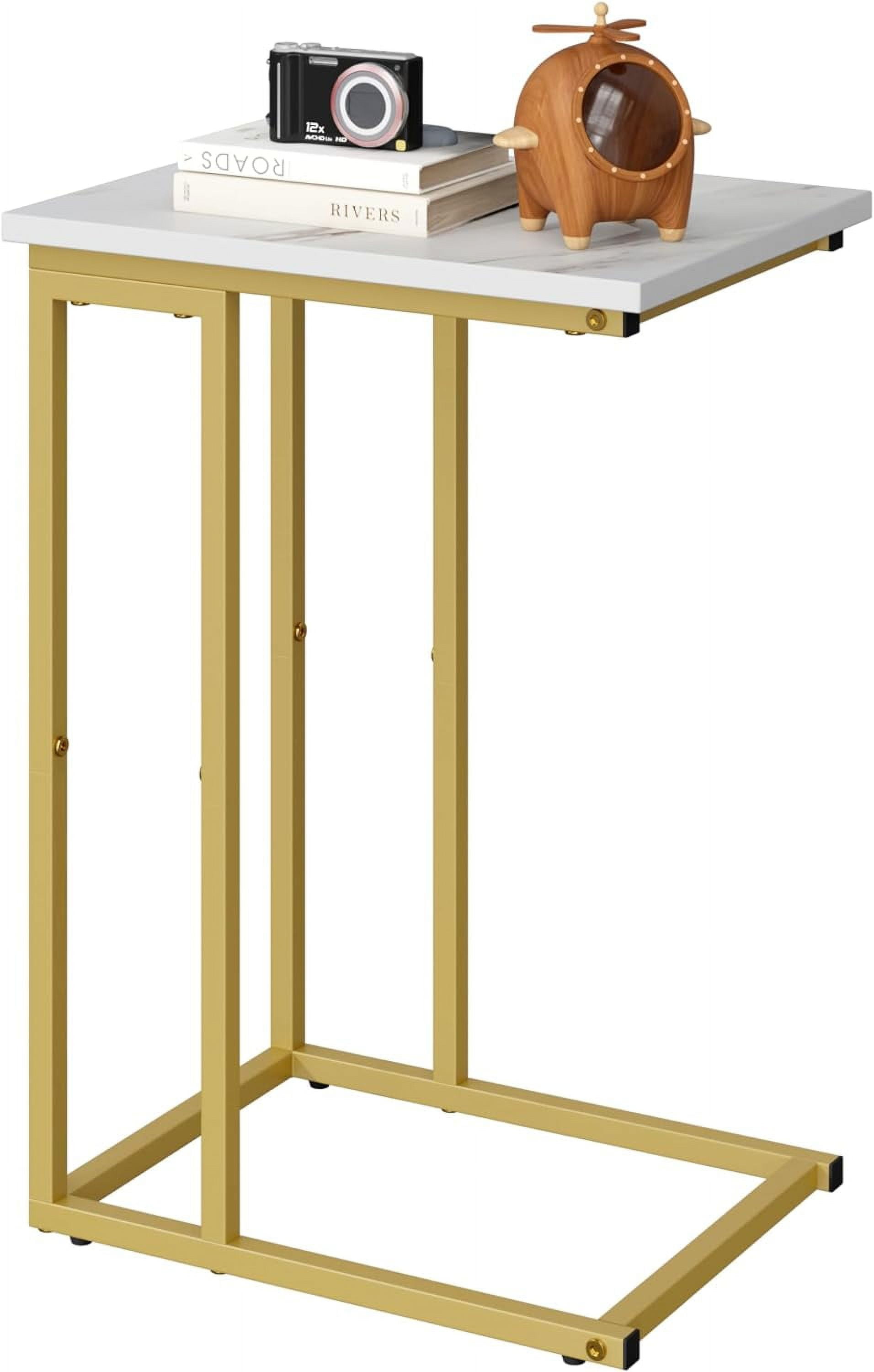 C Shaped End Table, Small Side Tables for Sofa Bed, Couch Tables That ...