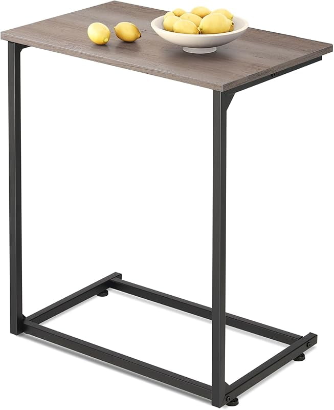 C-Shaped End Table, Small Side Tables for Sofa, Wide Couch Table That ...
