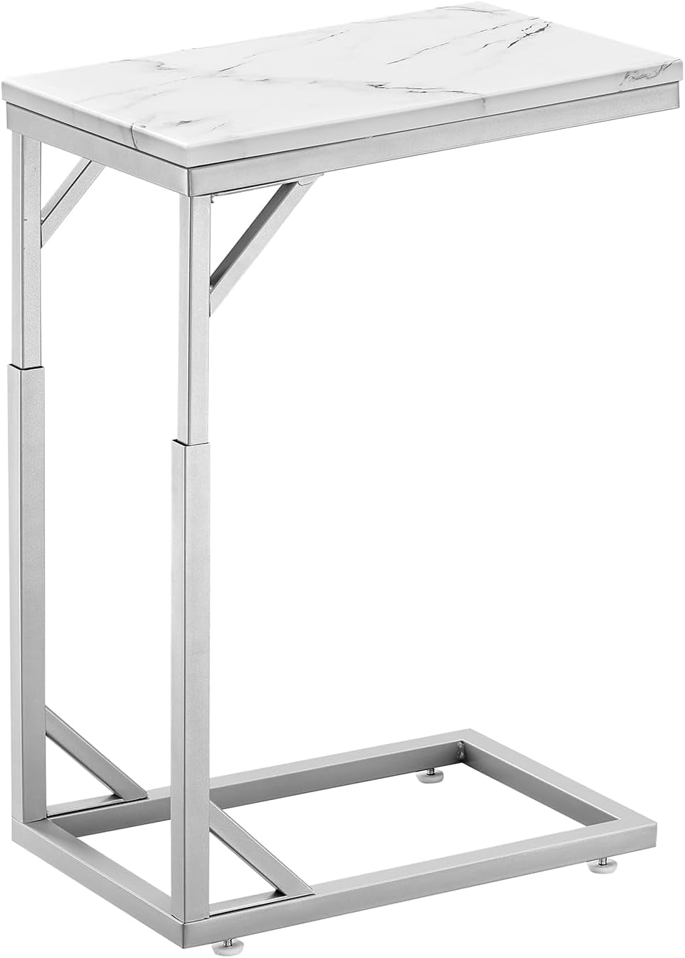 C-Shaped End Table, Small Sofa Table with Metal Frame, Adjustable ...