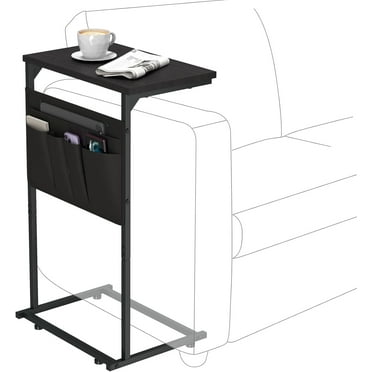 C Shaped End Table for Sofa, Adjustable Height Slim Side Table for ...